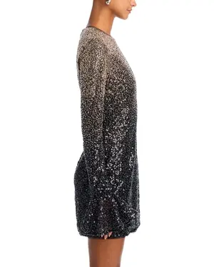 ROTATE BY BIRGER CHRISTENSEN Beaded Long Sleeve Mini Dress