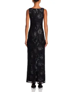 ROTATE BY BIRGER CHRISTENSEN Sequined Maxi Dress - Black