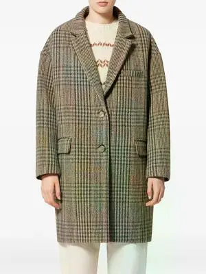 MARANT ETOILE Limiza Checked Coat - Brown