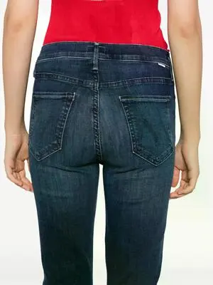 MOTHER The Mid Rise Dazzler Ankle Fray Jeans