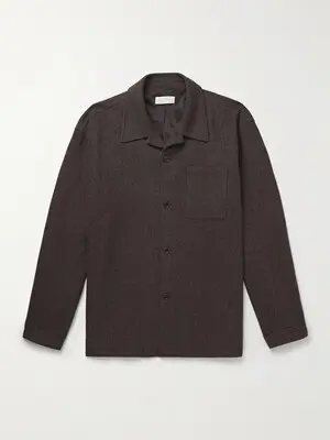 AMOMENTO Camp-collar Wool-flannel Shirt