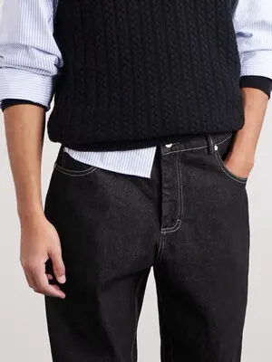 Folk Barrel-leg Jeans - Black