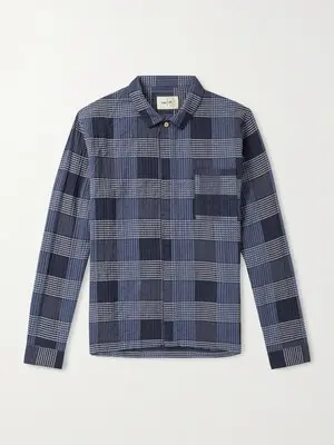 Folk Patch Checked Cotton-blend Shirt