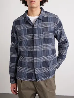 Folk Patch Checked Cotton-blend Shirt