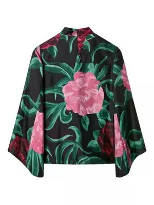 La DoubleJ Floral Print Top - Black