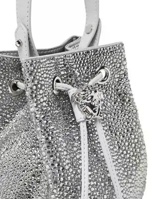 Versace La Medusa Mini Bucket Bag With Crystal Embellishments
