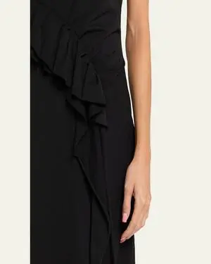 Ulla Johnson Jeune Ruffled Sleeveless Midi Dress - Noir