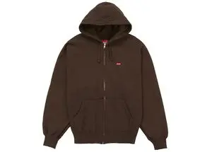 Supreme Small Box Zip Up Hooded Sweatshirt - Brown