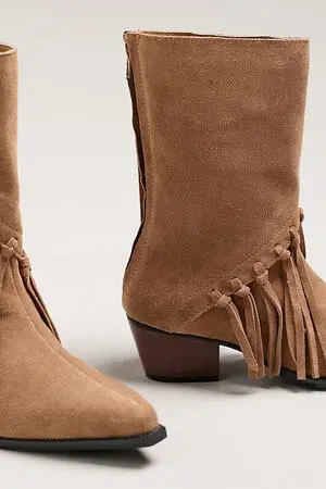 Matisse Fringe Suede Boots - Tan Brown