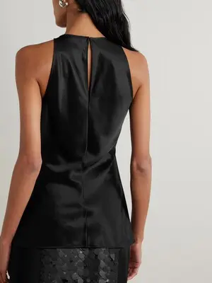 JOSEPH Ritz Satin Tank - Black