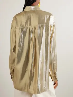 JOSEPH Capri Metallic Silk-blend Shirt