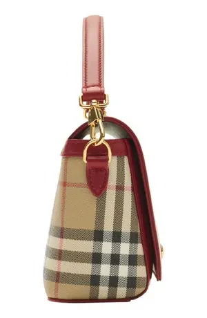 Burberry Note Check & Leather Crossbody Bag