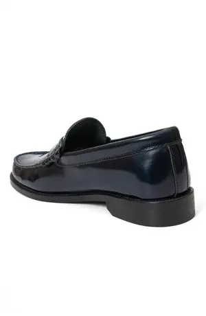 MENINA STEP Mila Leather Penny Loafer - Navy