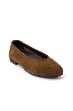 MENINA STEP Lucrecia Suede Ballet Flat - Chocolate