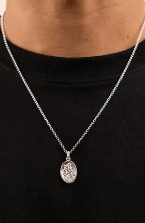 DOWER & HALL St. Christopher Talisman Belcher Chain Necklace - Sterling Silver