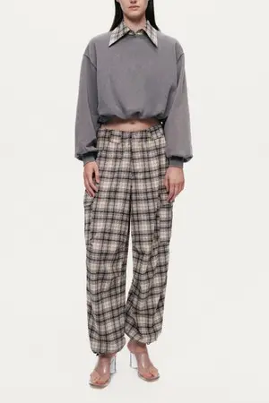 NOCTURNE Checked Cargo Trousers