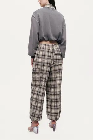 NOCTURNE Checked Cargo Trousers