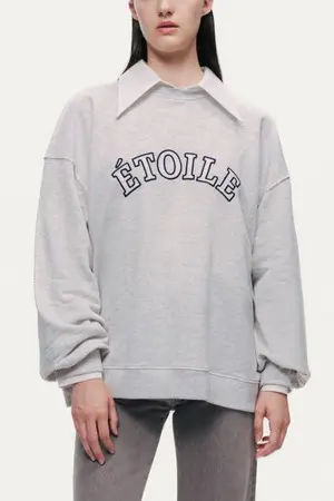 NOCTURNE Woven Text Logo Sweatshirt - Grey