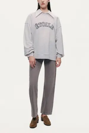 NOCTURNE Woven Text Logo Sweatshirt - Grey