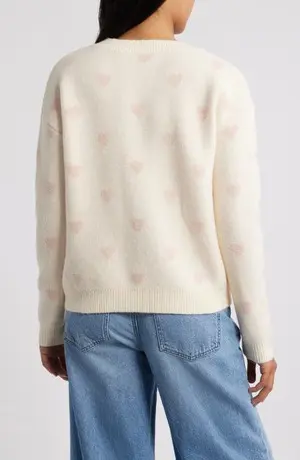 Bobeau Hearts Jacquard Sweater