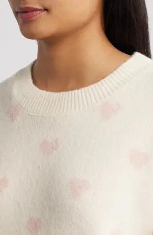 Bobeau Hearts Jacquard Sweater