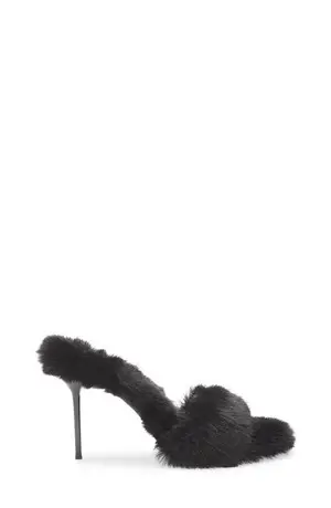Jeffrey Campbell Big Mama Faux Fur Stiletto Heel Sandals