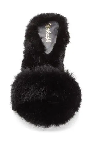 Jeffrey Campbell Big Mama Faux Fur Stiletto Heel Sandals