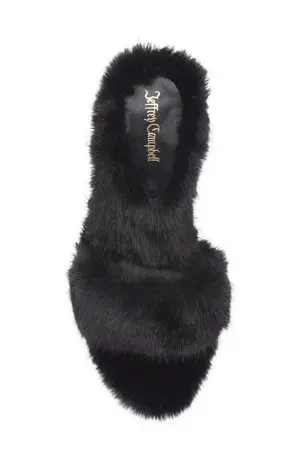 Jeffrey Campbell Big Mama Faux Fur Stiletto Heel Sandals