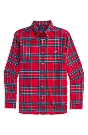 Vineyard Vines Winterberry Plaid Cotton Flannel Button-down Shirt