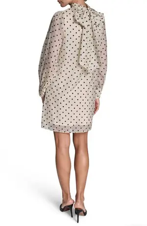 Bcbgmaxazria Flocked Polka Dot Shift Dress