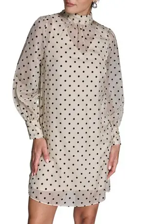 Bcbgmaxazria Flocked Polka Dot Shift Dress