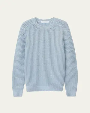 Iris Von Arnim Stonewashed Cashmere Rib-knit Sweater - Light Blue