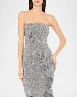 MILLY Katy Sequin Midi Dress