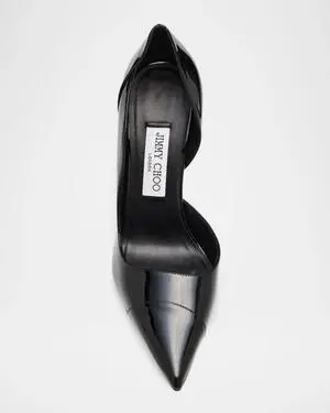 JIMMY CHOO 100mm Brigitte Patent Leather D'orsay Pumps - Black