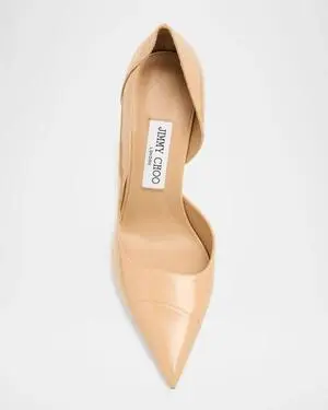 JIMMY CHOO 100mm Brigitte Patent Leather D'orsay Pumps - Chai
