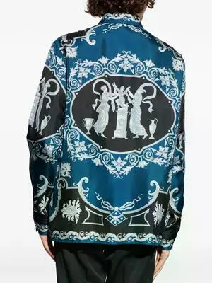 Versace Hall Of Heroes Printed Silk Shirt - Blue