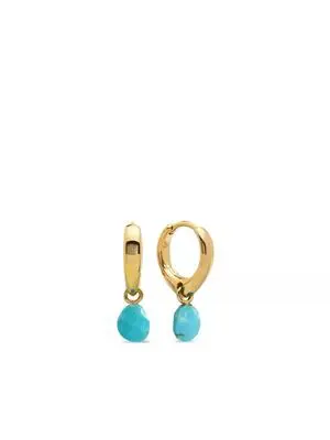 Monica Vinader Turquoise Drop Huggie Earrings - Gold