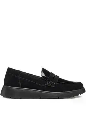 Geox Leather Penny Loafers - Black