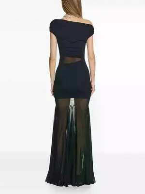 AXEL 113 Noire Semi-sheer Floor-length Dress - Black