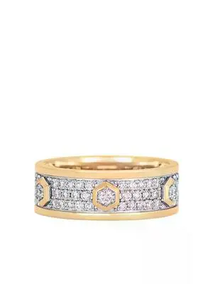 Sara Weinstock 18k Yellow Diamond Honeycomb Ring - Gold