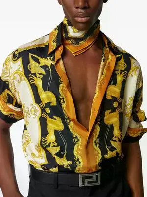Versace Hall Of Heroes Print Scarf - Black
