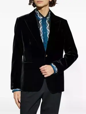 Versace Medusa Button Velvet Blazer