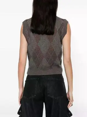 Alexander Wang Argyle V-neck Vest