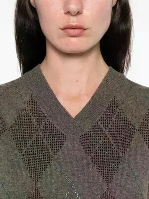 Alexander Wang Argyle V-neck Vest