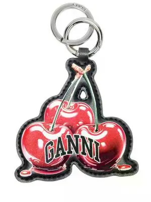 GANNI Cherry Keyring - Black