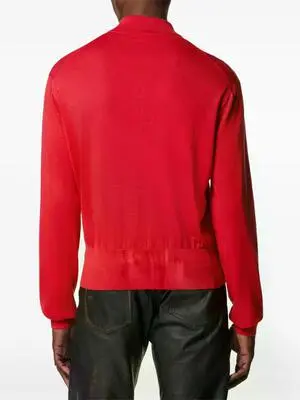 Versace Silk Polo Cardigan - Red