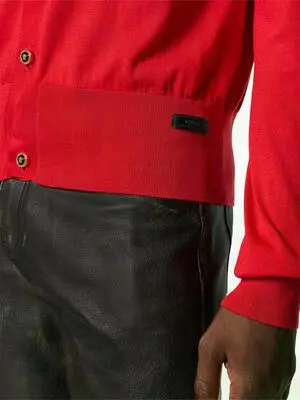 Versace Silk Polo Cardigan - Red
