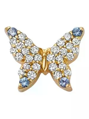 LOQUET 18k Yellow Gold Butterfly Diamond And Sapphire Charm