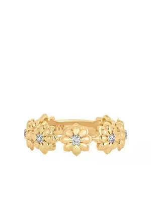 Sara Weinstock 18k Yellow Diamond Flower Lierre Ring - Gold
