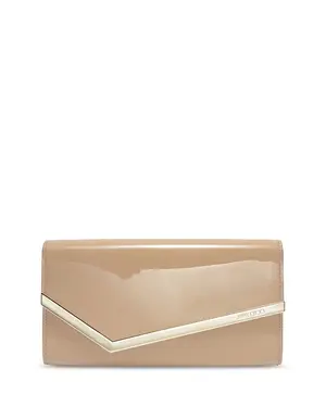 JIMMY CHOO Emmie Leather Clutch - Chai